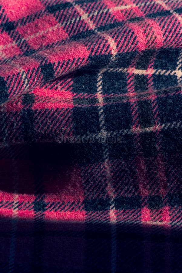 Fabric with a Colorful Checked Pattern. Pink Check Fabric Stock Image ...