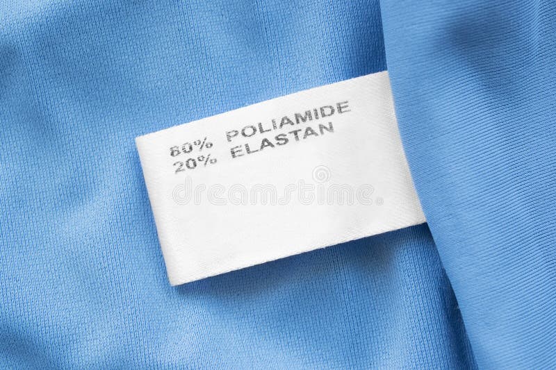 Fabric composition label stock photo. Image of elastane - 40139320