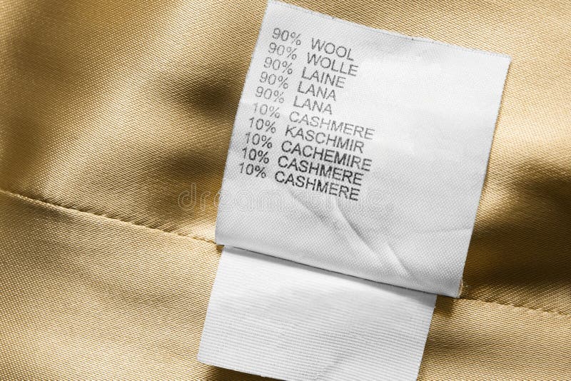 Fabric composition label stock photo. Image of beige - 40139380