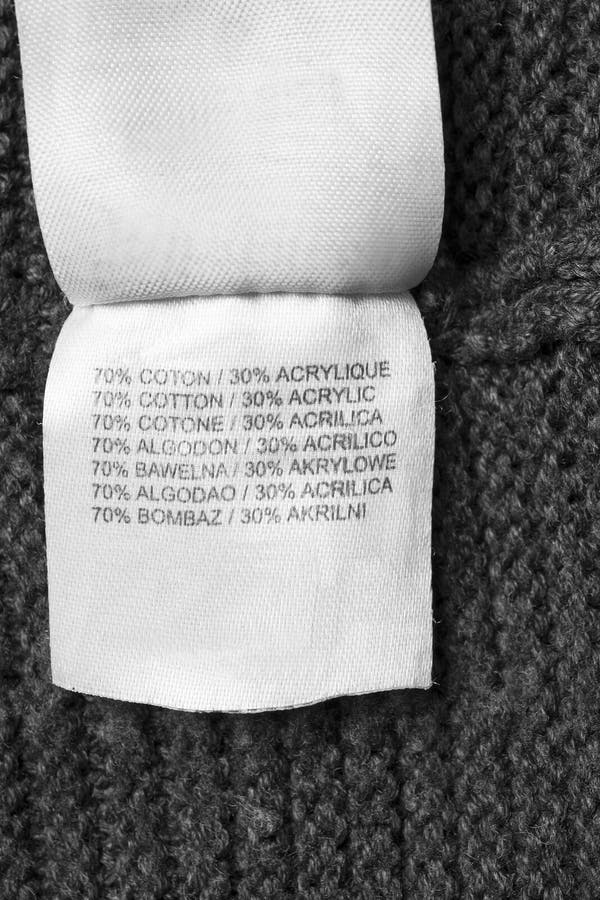 Fabric composition label stock photo. Image of canvas - 40139408