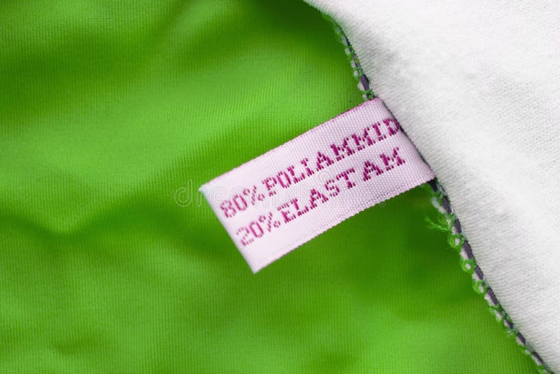 Fabric composition label stock photo. Image of elastane - 40139320