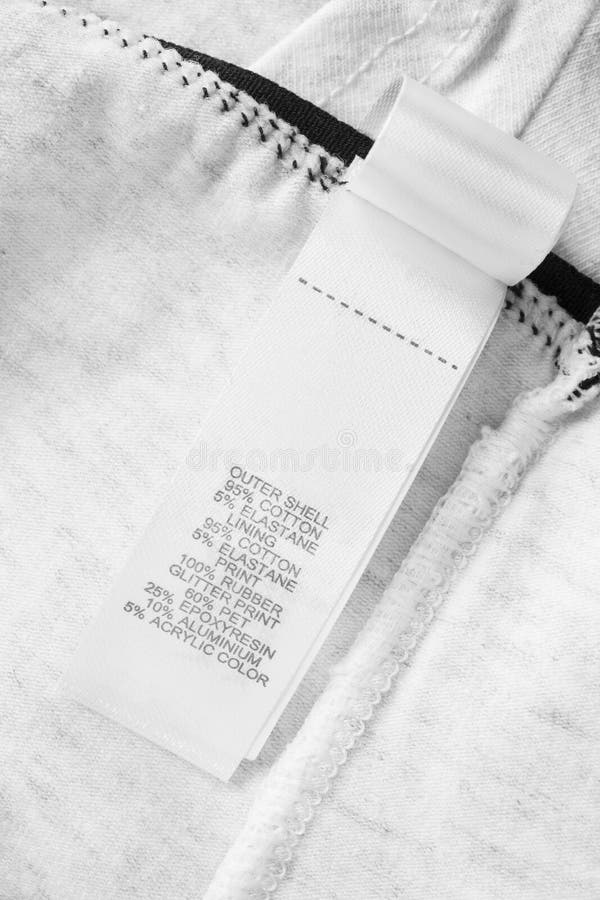 Fabric composition label stock photo. Image of canvas - 40139408