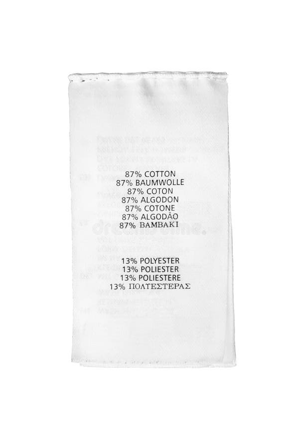 Fabric composition label stock image. Image of label - 75834373