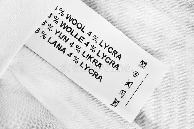 Fabric composition label stock image. Image of detail - 101007885