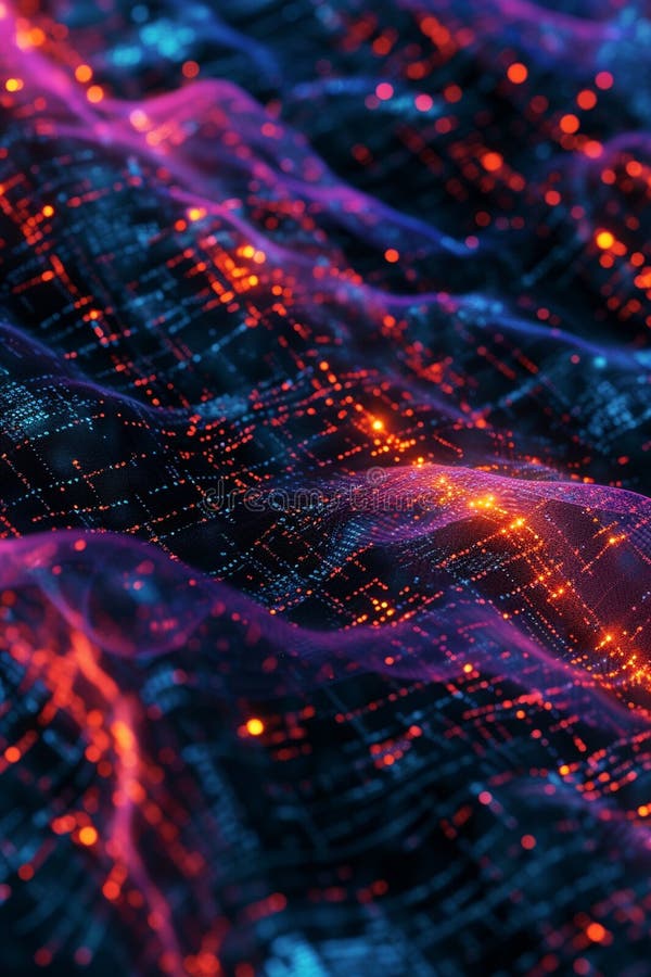 Fabric of Cyber Information and Data Streams Stock Image - Image of ...