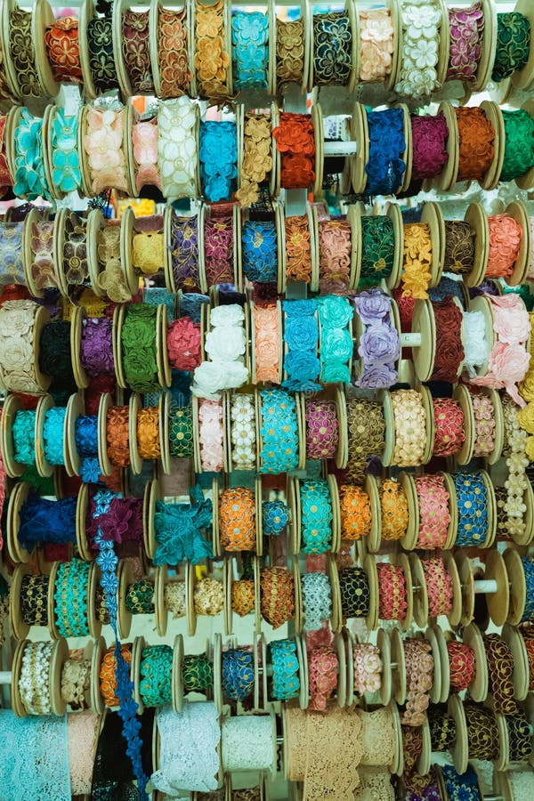 Fabric Decoration Garments in the Shop Stock Photo - Image of color ...