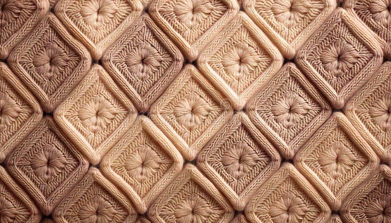 Detailed Fabric Texture Showcasing Intricate Diamond Pattern in Warm ...