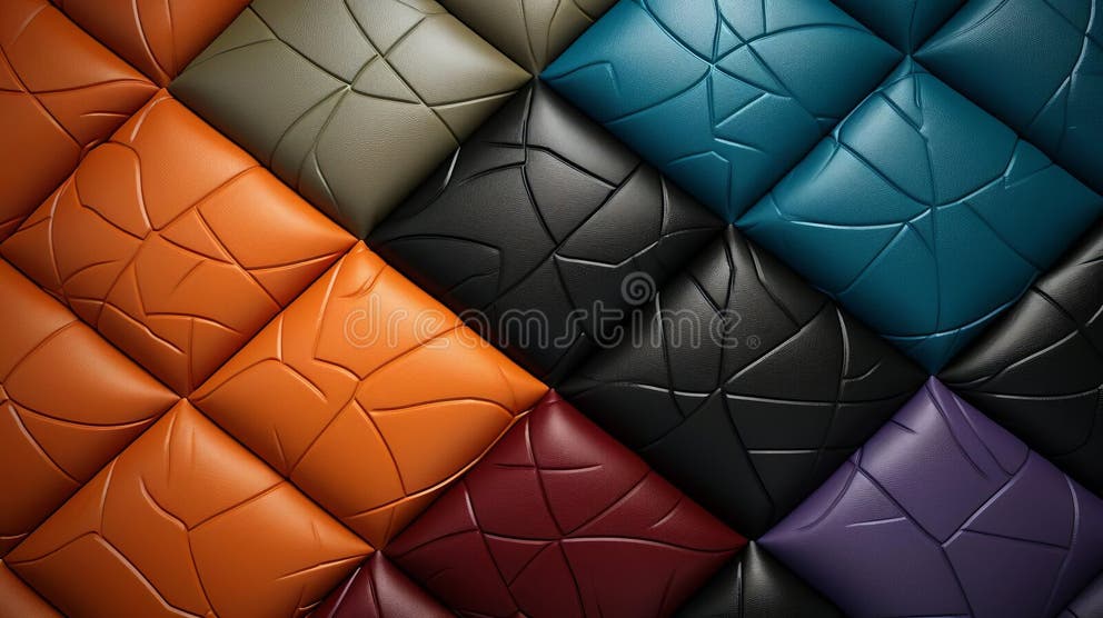 Vibrant Leather Wall Art Piece with Unique Ripstop Texture Stock ...