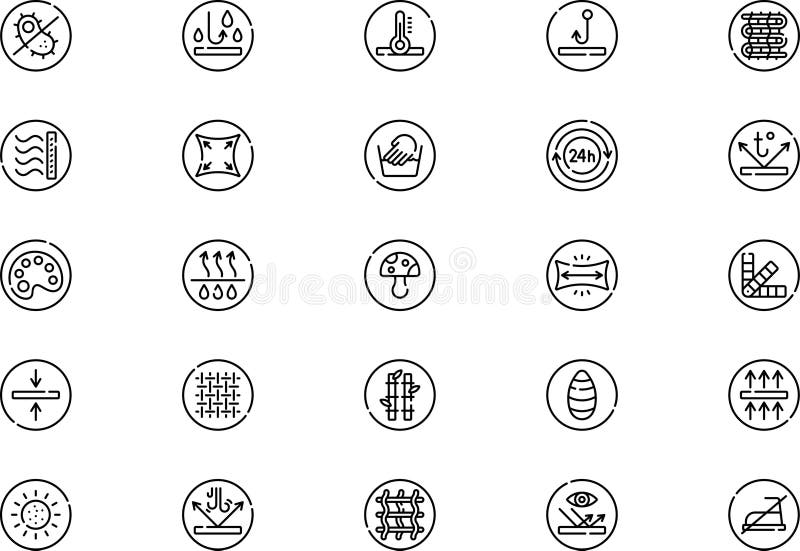 Fabric Features Icons Collection is a Vector Illustration with Editable ...