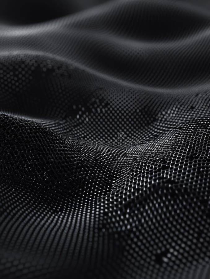 Textured Black Fabric with Ripples Under Soft Light Stock Illustration ...