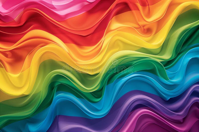 A Fabric Featuring Rainbow Colors Represents the LGBTQ Pride Flag Stock ...