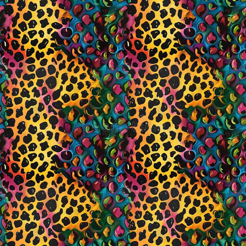 Multicolored Animal Print Background Seamless Stock Illustration ...