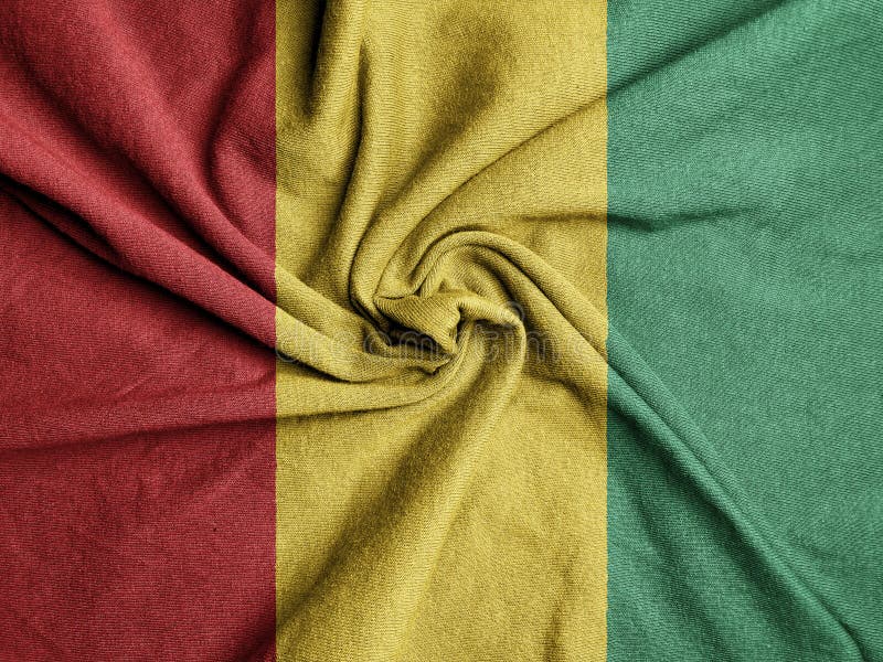 Fabric Flag of the Guinea, National Flag of the Guinea Stock Image ...
