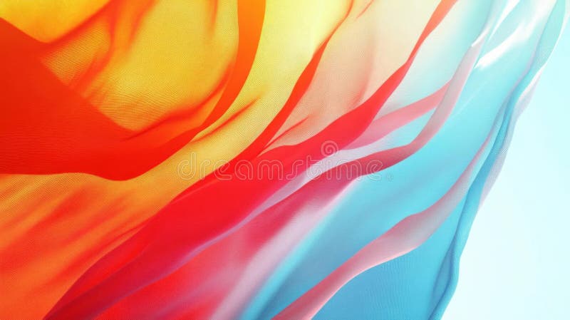 Fabric Flows between Warm To Cool Colors Creating Visual Delight Stock ...