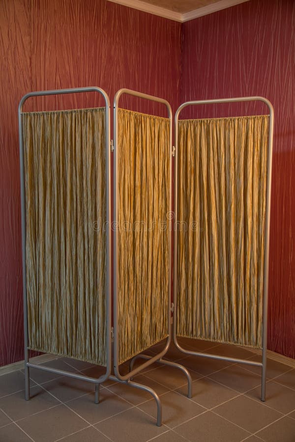 Fabric Folding Screen with a Metal Frame Stock Photo - Image of ...
