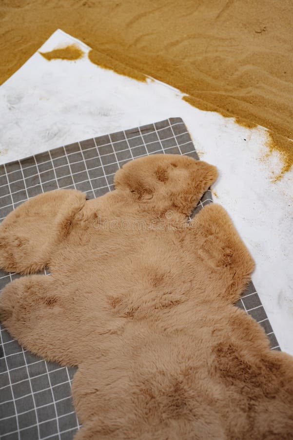 Fabric and Fur with Sand on Background. Stock Photo - Image of mockup ...