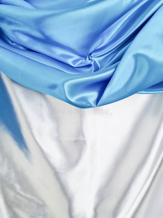 The Fabric Has Luster, White and Blue Stock Photo - Image of elegant ...