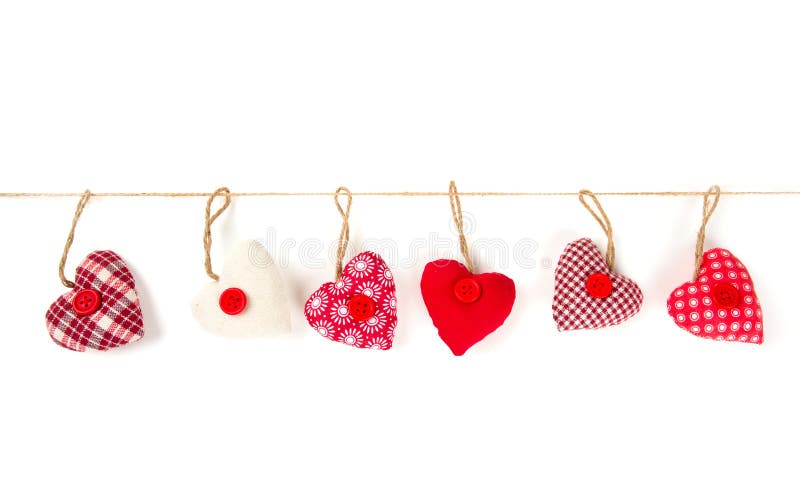Fabric heart hanging stock image. Image of gift, brown - 85514237