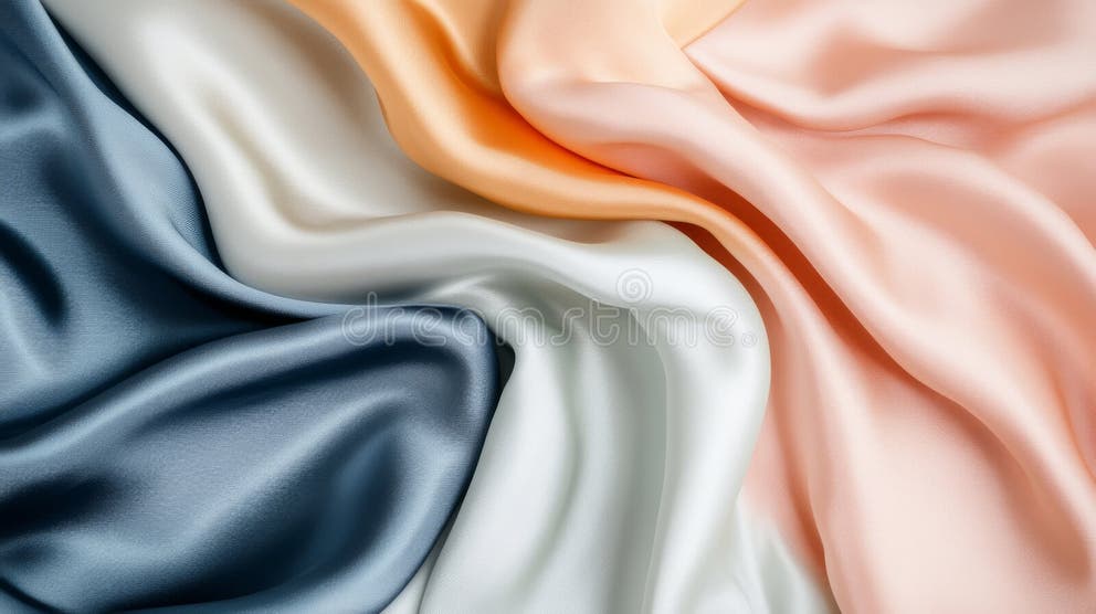 Fabric with an Iridescent Sheen and Abstract Drape in Pastel Silk Stock ...