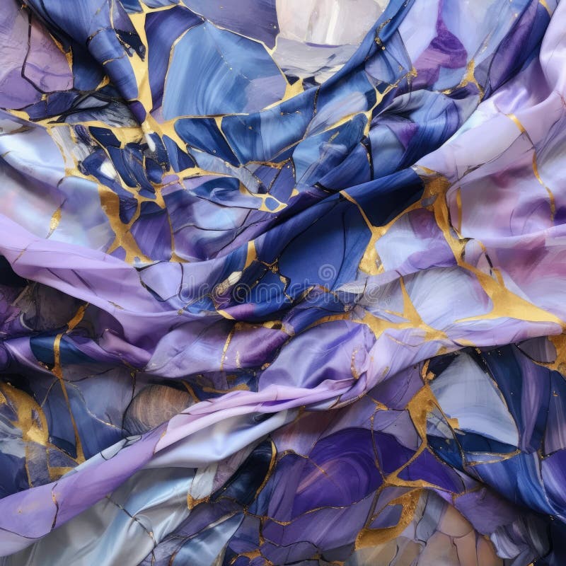 Fabric with Marble Pattern and Interspersed with Gold Elements Stock ...