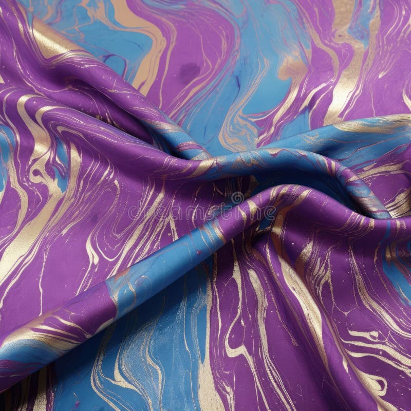 Fabric with Marble Pattern and Interspersed with Gold Elements Stock ...