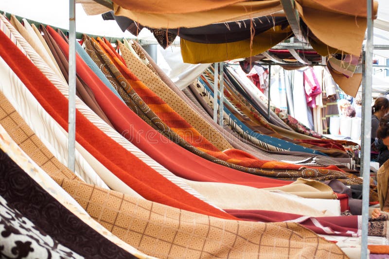 Fabric in a market stock photo. Image of colourful, folded - 2583570