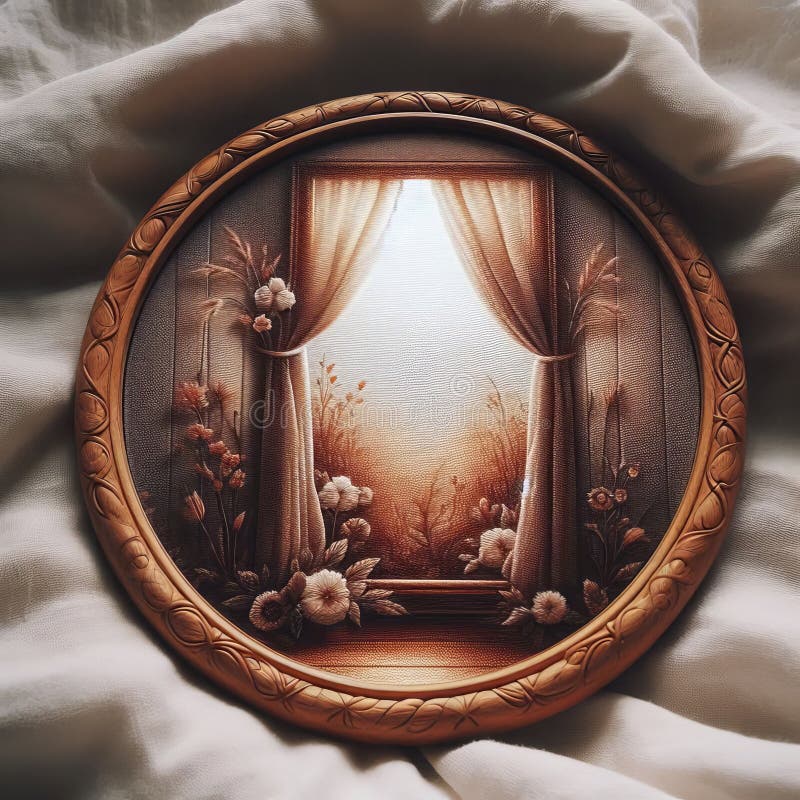 Fabric Mirror a Mirror with a Fabric Texture Giving the Reflecti Stock ...