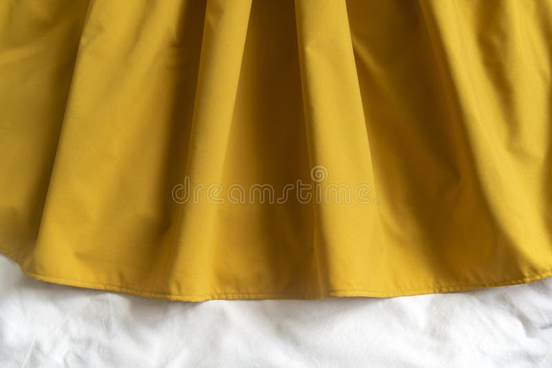 Fabric Mustard Color Folded by Wave Isolated on White Background ...
