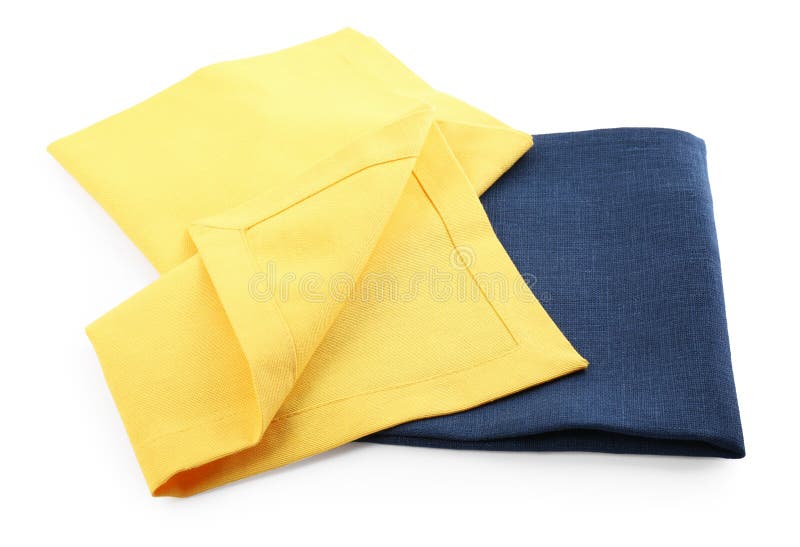 Fabric Napkins for Table Setting Isolated on White Stock Image - Image ...