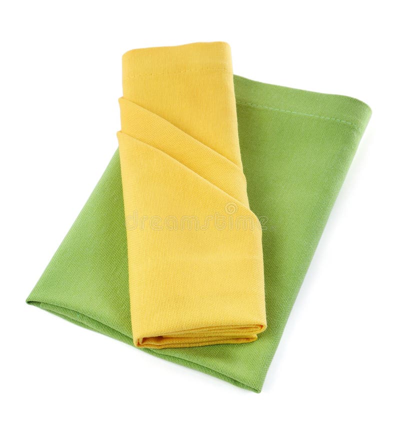Fabric Napkins for Table Setting Isolated on White Stock Photo - Image ...