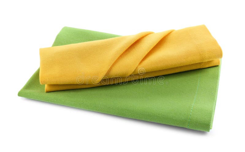 Fabric Napkins for Table Setting Isolated on White Stock Image - Image ...