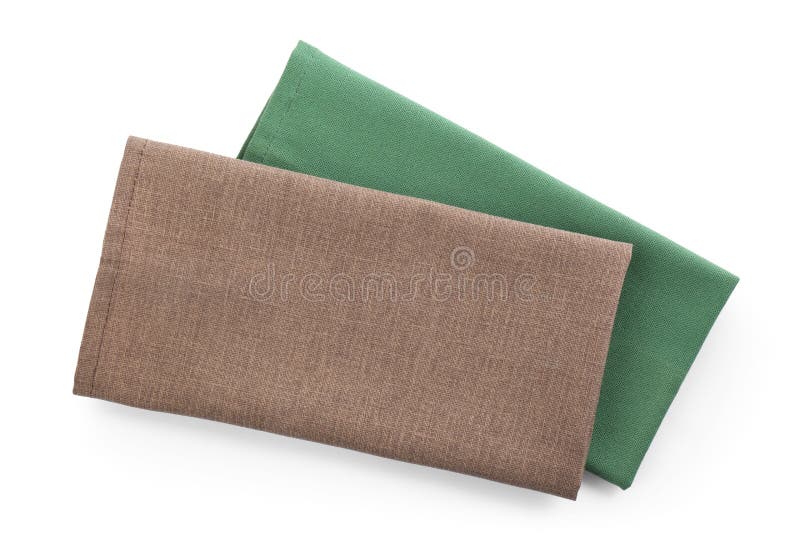 Fabric Napkins for Table Setting Isolated on White, Top View Stock ...