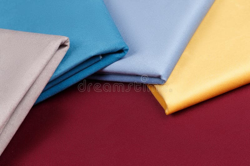 Fabric Neatly Folded, Laid Out with Different Patterns for Design Stock ...