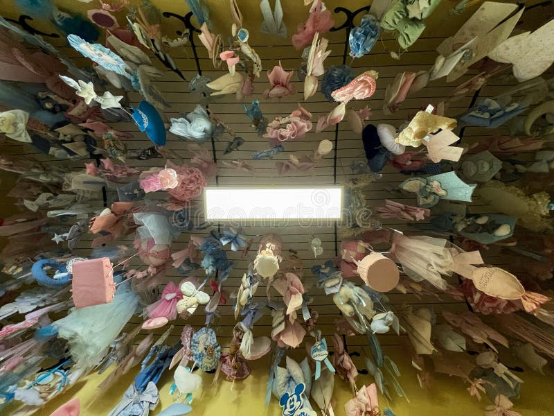Fabric Objects and Puppets Hanging from the Ceiling Stock Image - Image ...