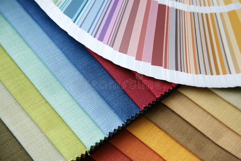 Multicolored Fabric Samples Stock Photo - Image of remodel, designing ...