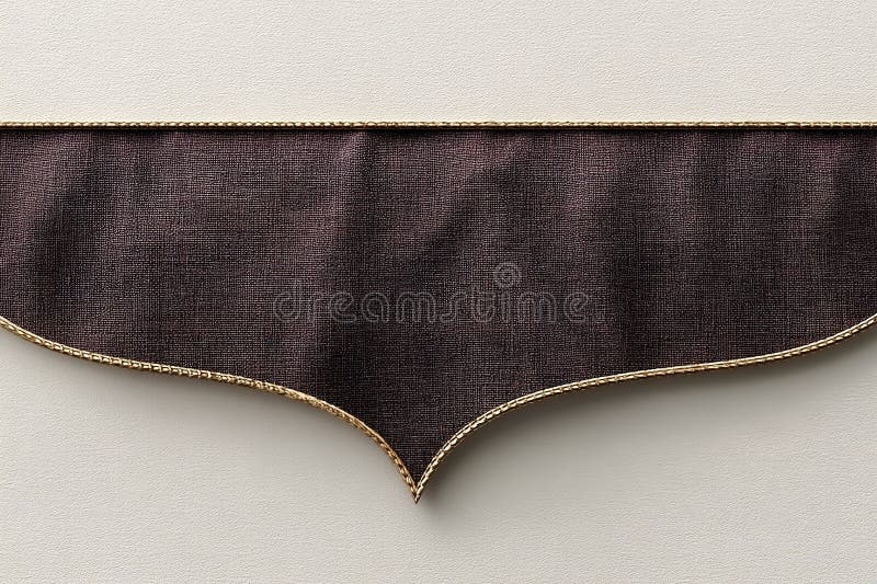 Fabric Panel with Intricate Gold Trimming Displayed on a Neutral ...