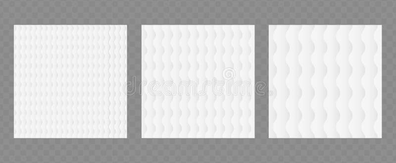 Fabric, Paper or Mattress Waved Texture. Vector Abstract White ...