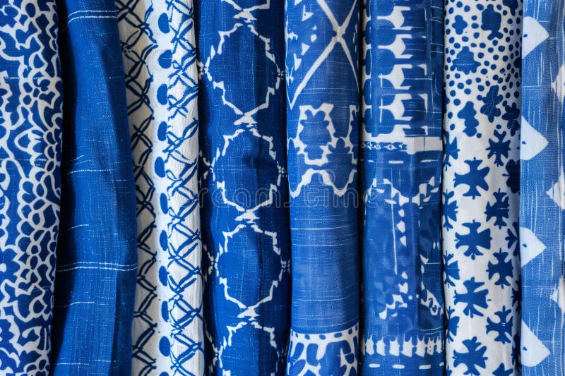 Fabric Pattern Background in Blue Colors. Mix Textile Fabrics Stock ...
