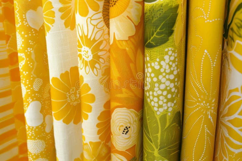 Fabric Pattern Background in Yellow Colors. Mix Textile Fabrics Stock ...