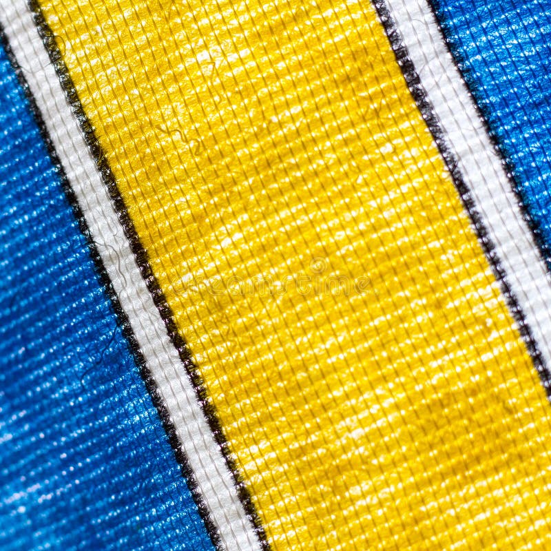 Fabric Pattern with Blue and Yellow Stock Photo - Image of frame ...