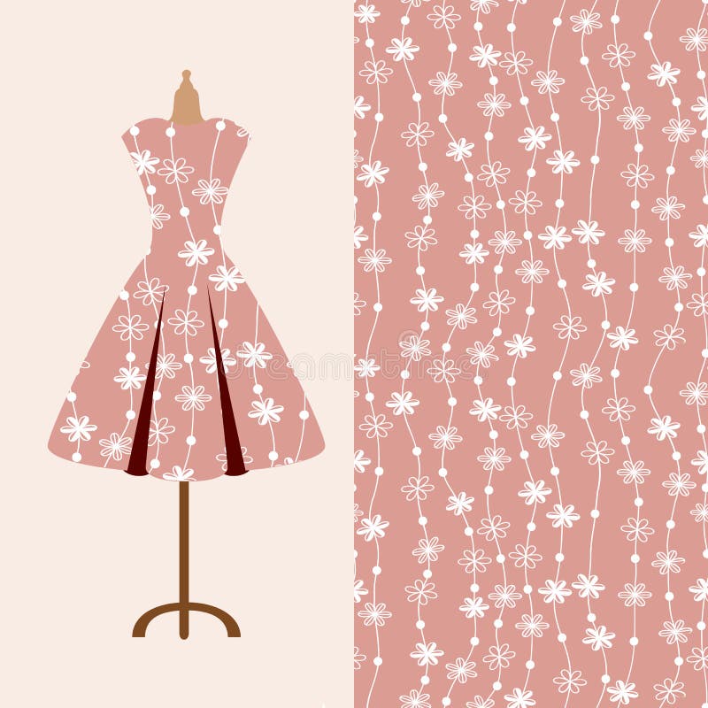 Fabric Pattern Design For A Woman S Dress. Perfect For Printing Stock ...