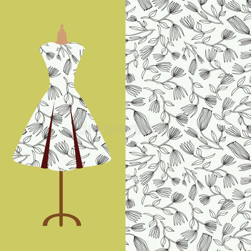 Fabric Pattern Design for a Woman S Dress. Perfect for Printing Stock ...