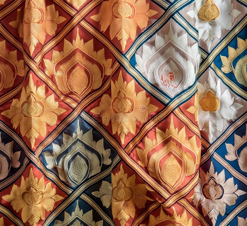 Fabric pattern thai style stock image. Image of style - 325449097