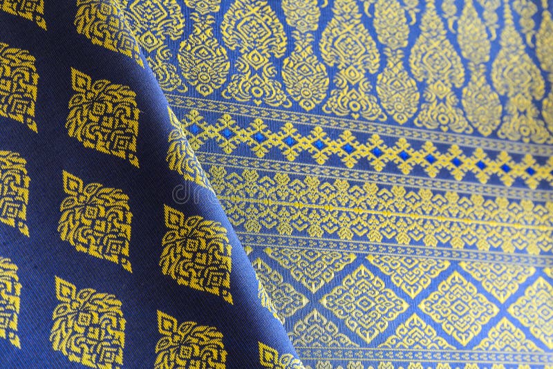 Fabric Patterned Traditional Thai Style Stock Photo - Image of antique ...