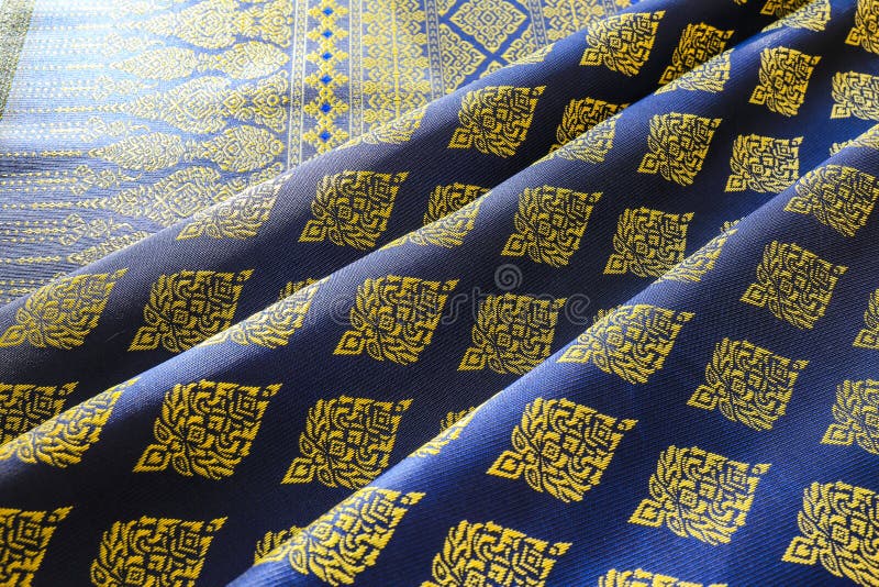 Fabric Patterned Traditional Thai Style Stock Photo - Image of black ...
