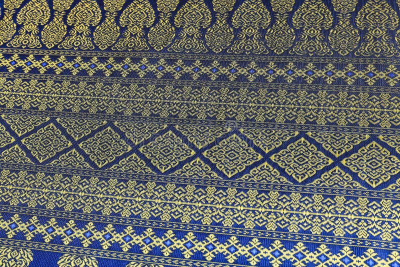 Fabric Patterned Traditional Thai Style Stock Photo - Image of flower ...