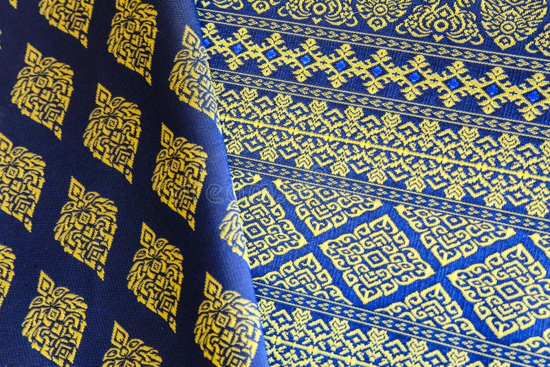 Fabric Patterned Traditional Thai Style Stock Image - Image of native ...