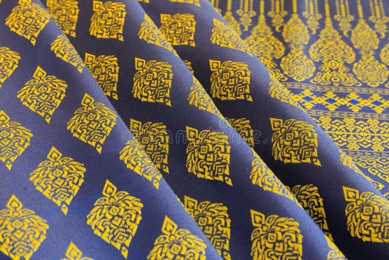 Fabric Patterned Traditional Thai Style Stock Photo - Image of fancy ...