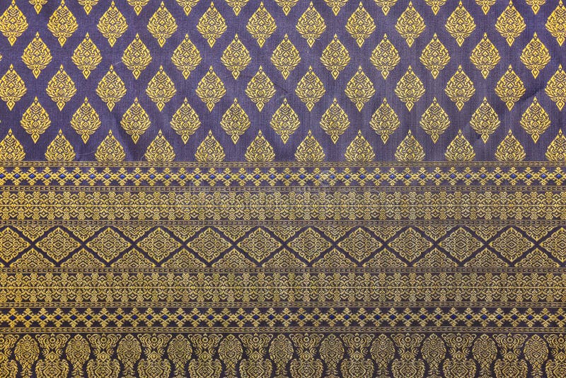 Fabric Patterned Traditional Thai Style Stock Image - Image of abstract ...