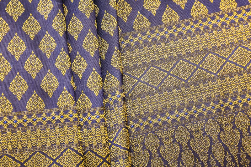 Fabric Patterned Traditional Thai Style Stock Photo - Image of fancy ...